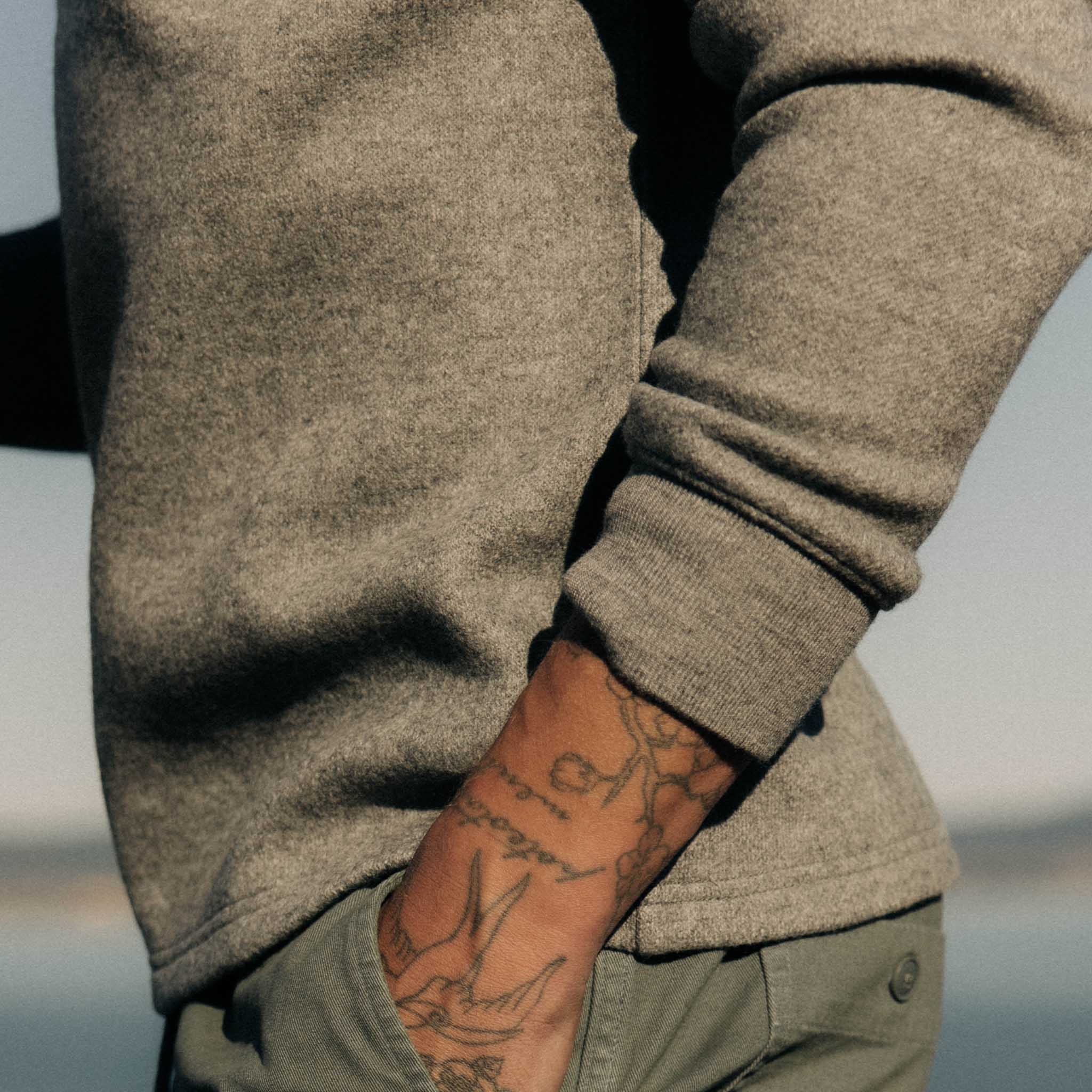 The Evans Crew in Dark Ash Birdseye Wool | Taylor Stitch