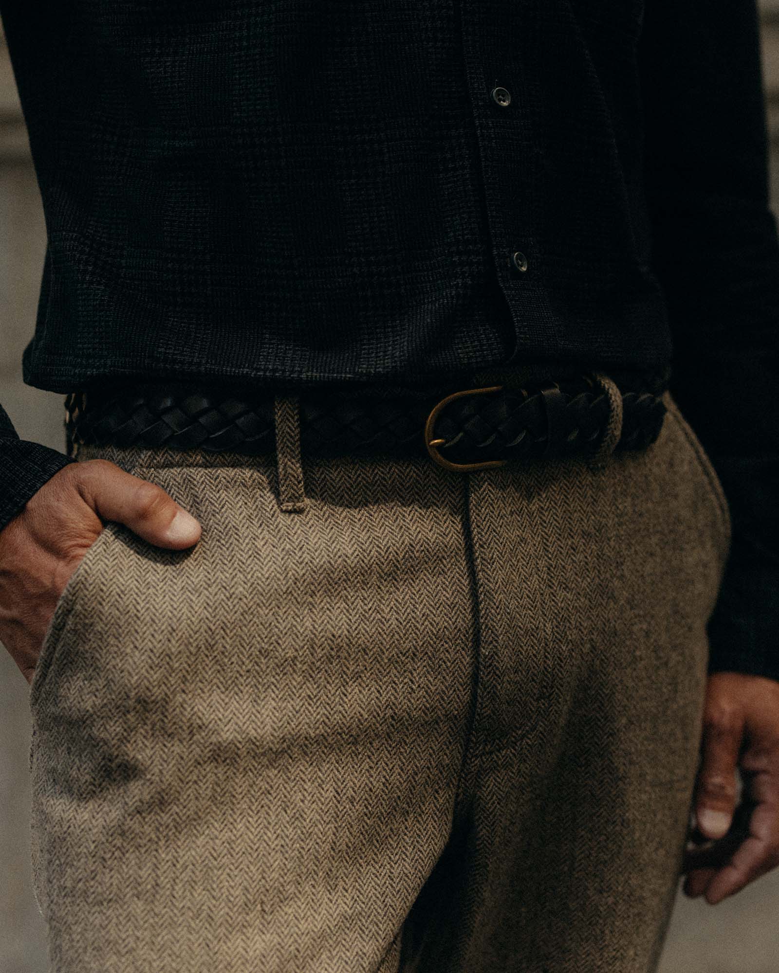 The Carnegie Pant in Gravel Herringbone Wool | Taylor Stitch