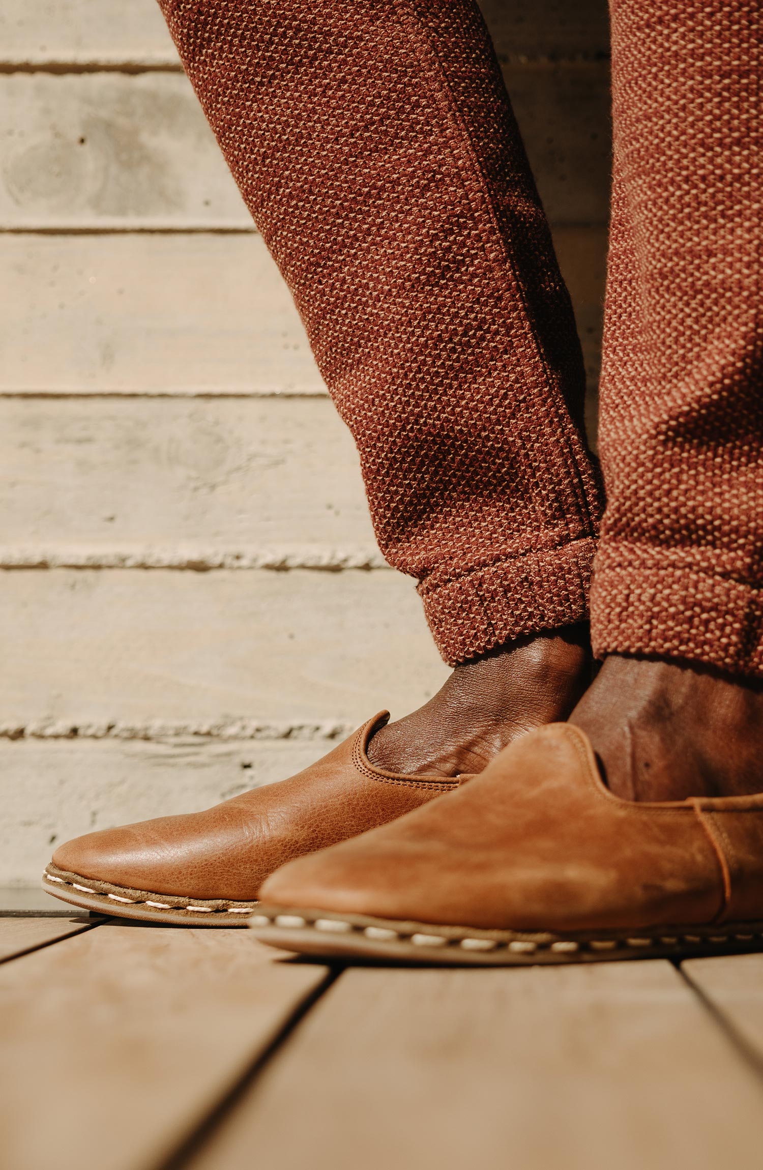 The Apres Men's Lounge Pant in Black Cherry Sashiko | Taylor Stitch