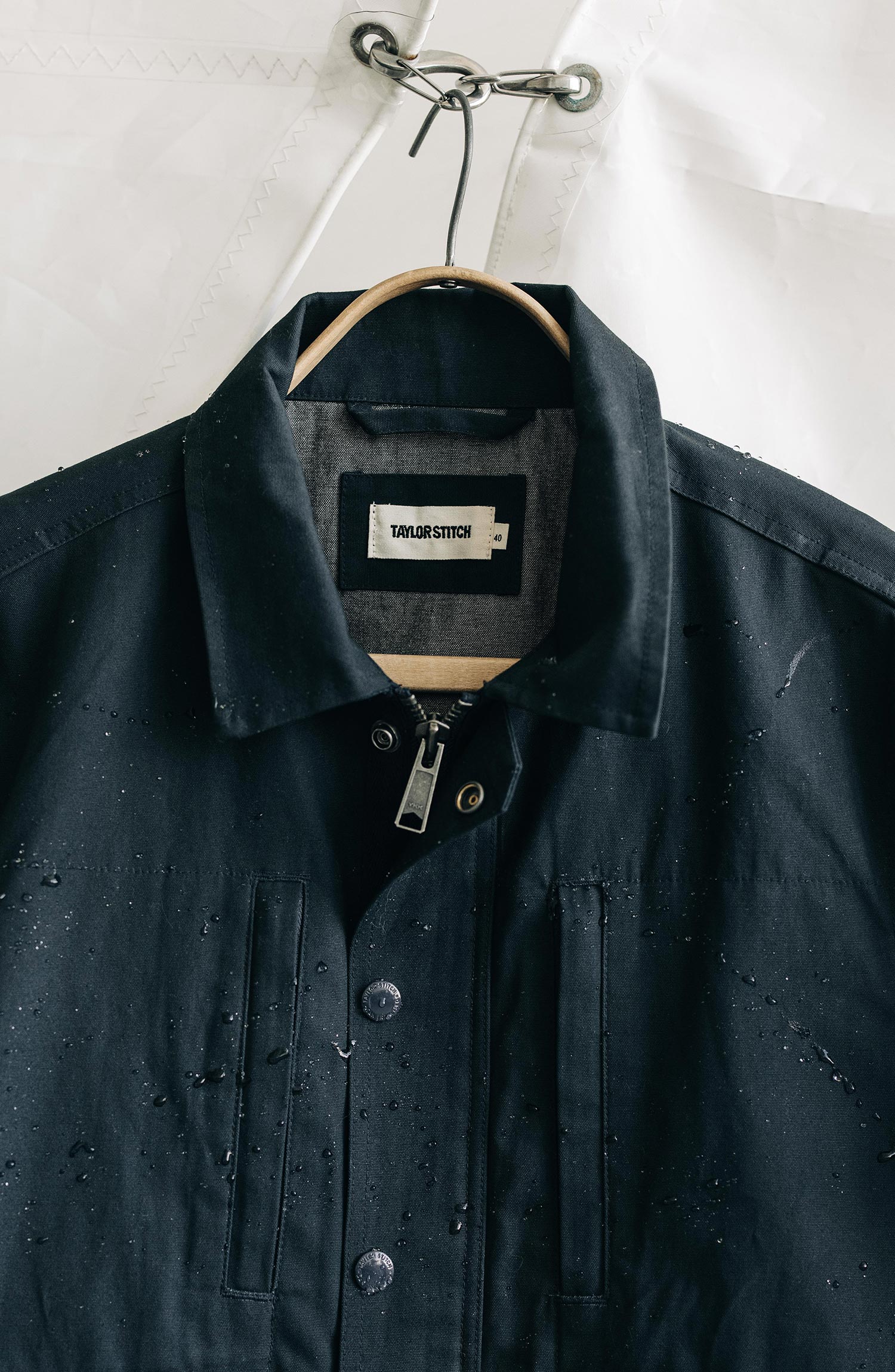 The Pathfinder Jacket in Dark Navy Dry Wax | Taylor Stitch