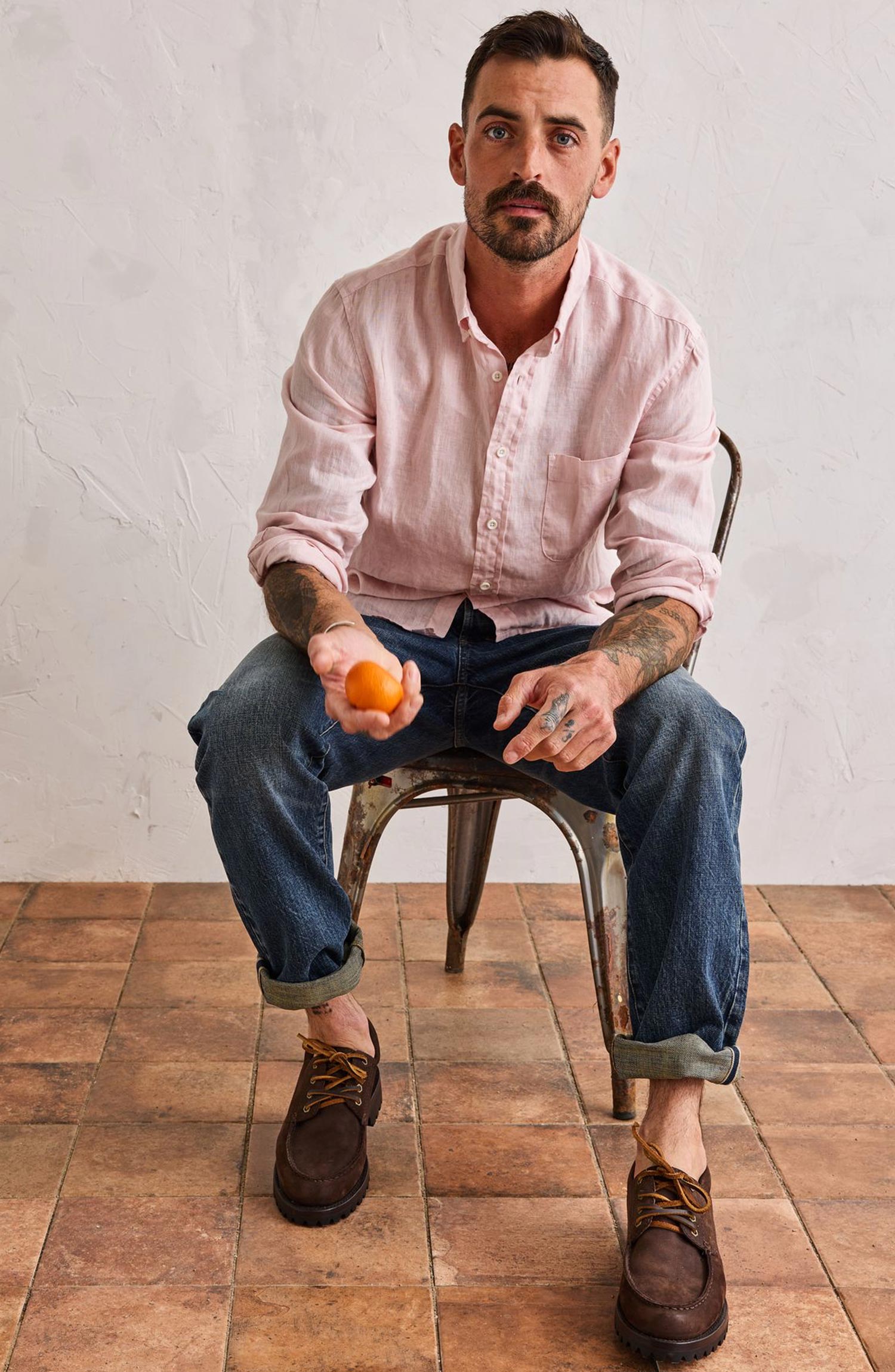 The Jack Men's Oxford Shirt in Desert Dusk Linen | Taylor Stitch