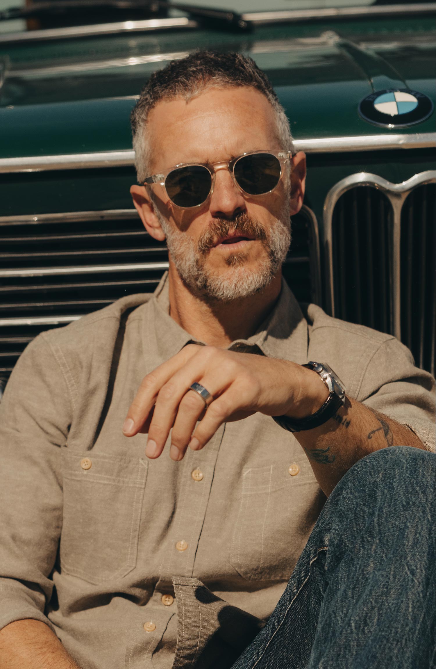 The Legend Allyn Scura Sunglasses in Crystal | Taylor Stitch