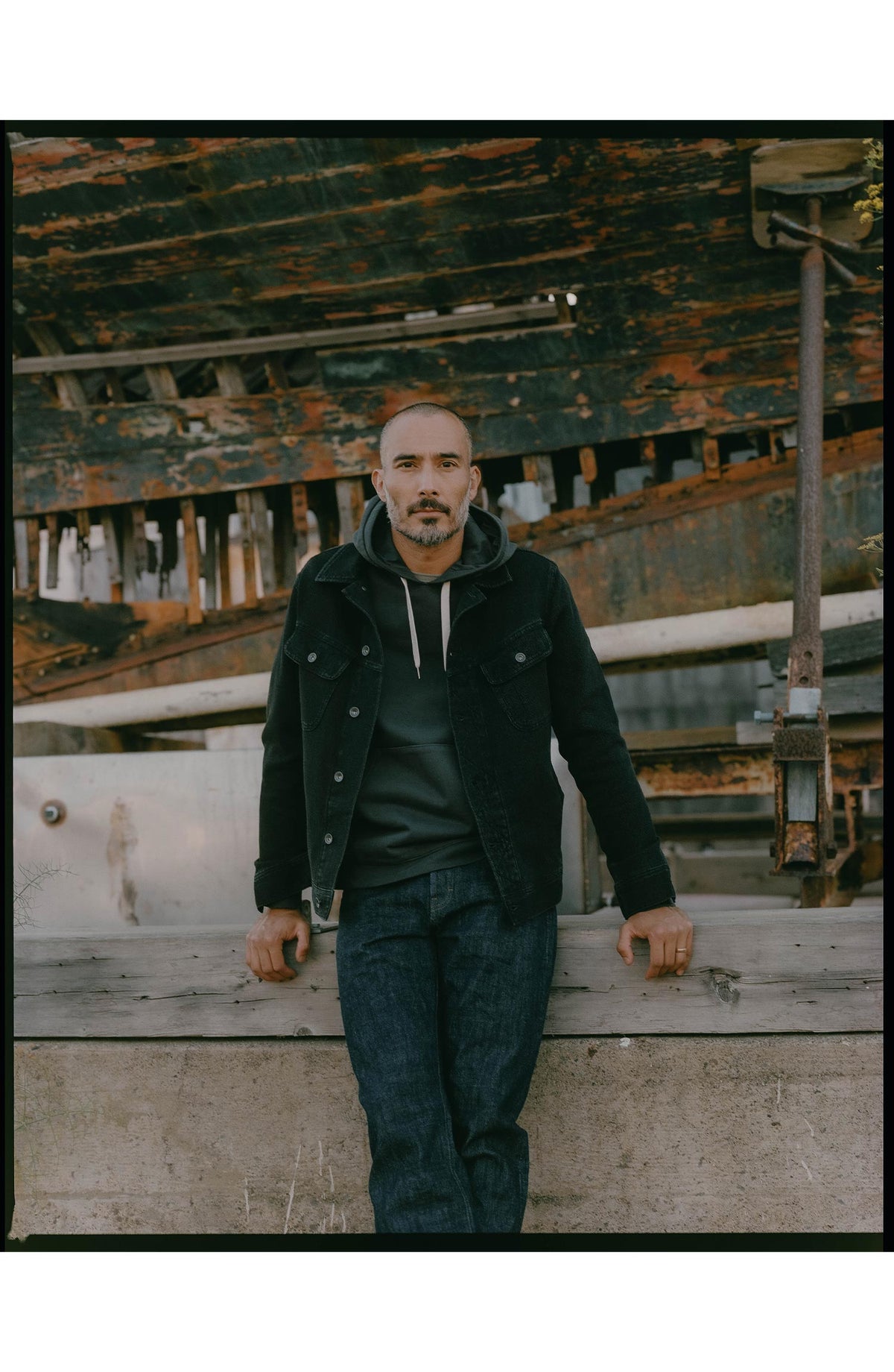 The Long Haul Jacket in Black Indigo Waffle | Taylor Stitch