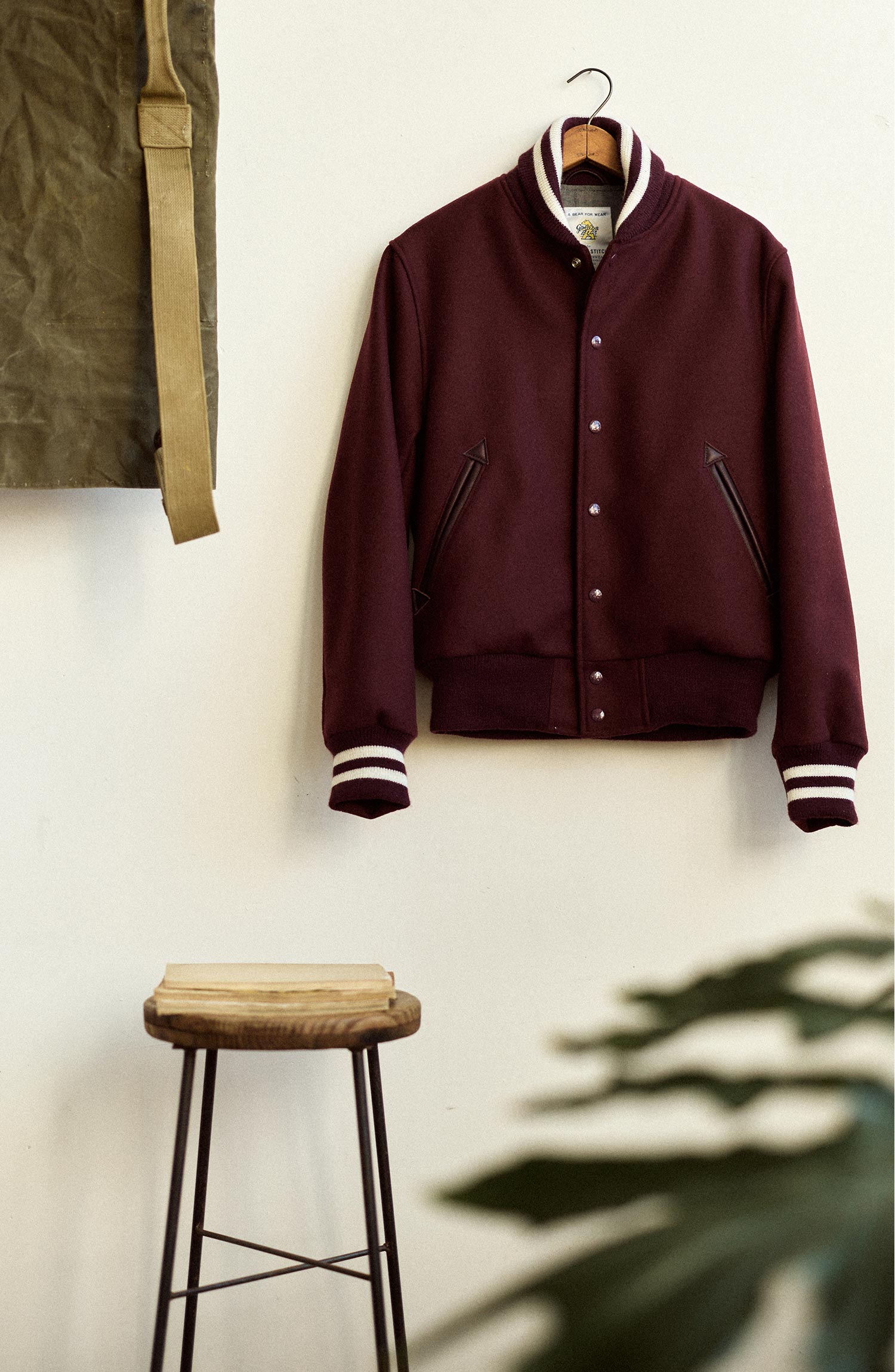 The Golden Bear Snap Bomber in Port Wool | Taylor Stitch