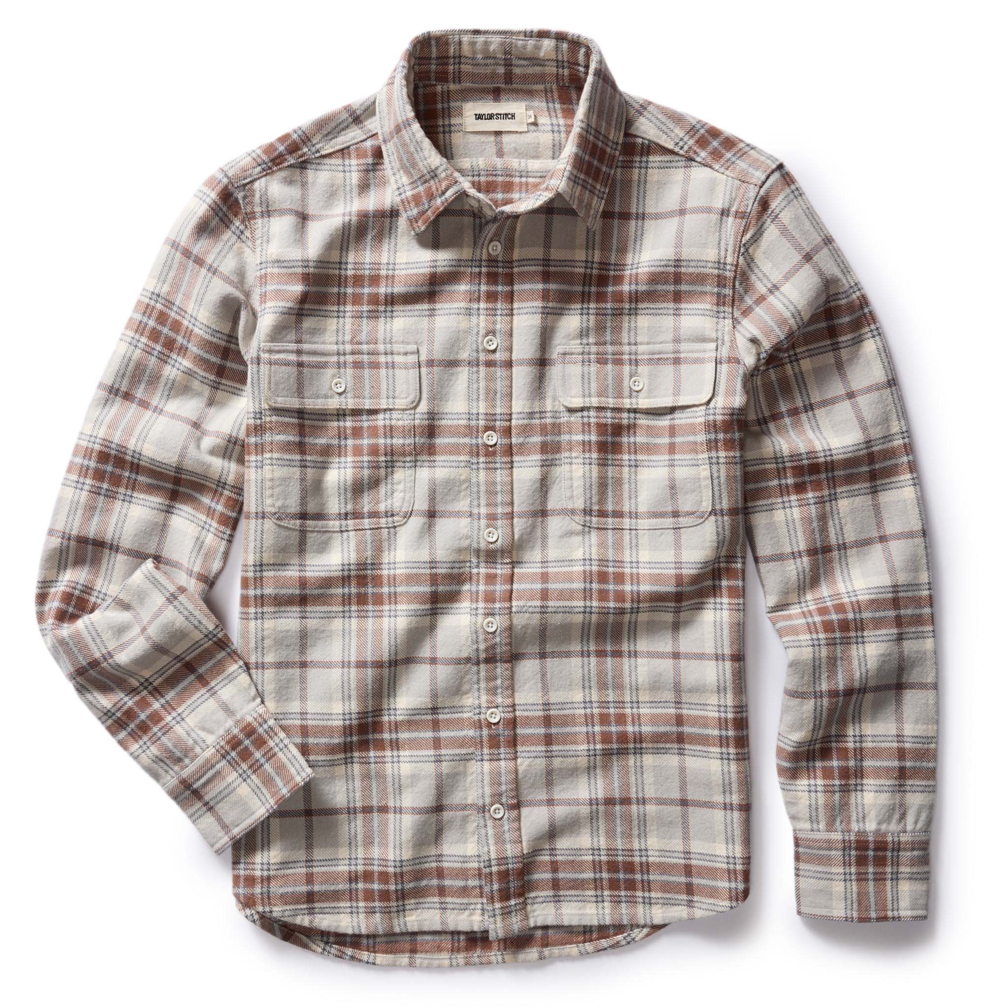The Ledge Flannel Shirt in Redwood Plaid | Taylor Stitch