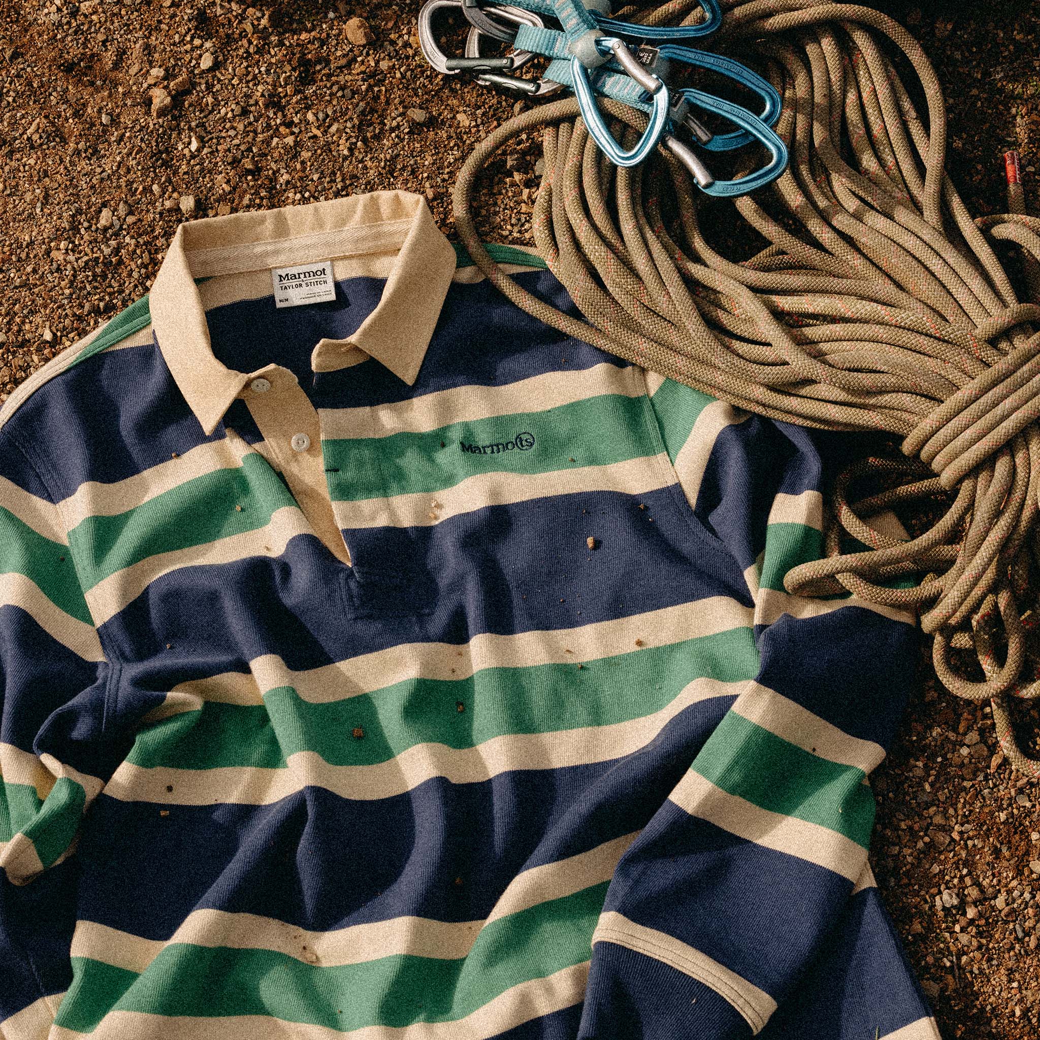 The Rugby Shirt in Navy Stripe - TS x Marmot | Taylor Stitch