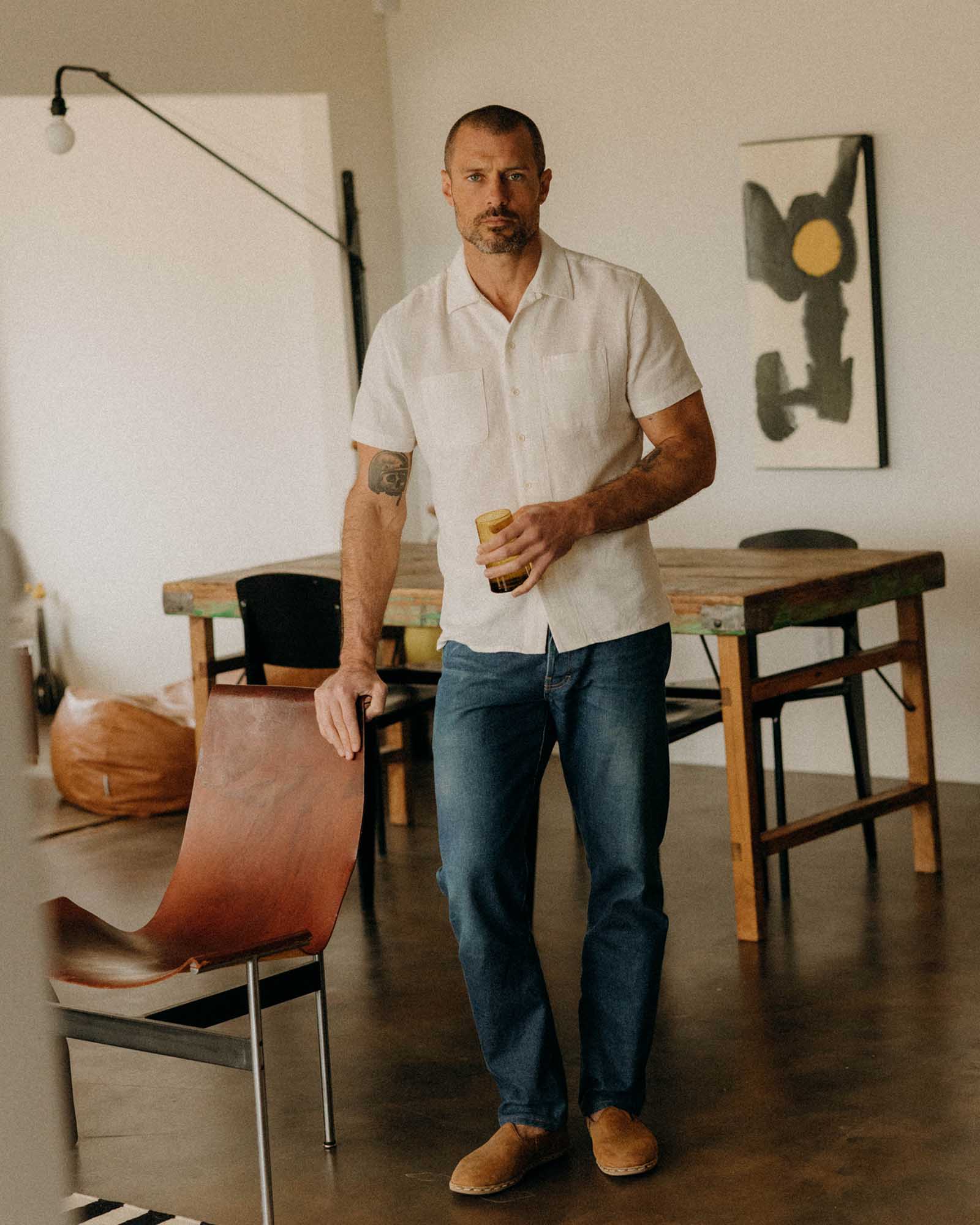 The Conrad Shirt in Vintage White Linen | Taylor Stitch