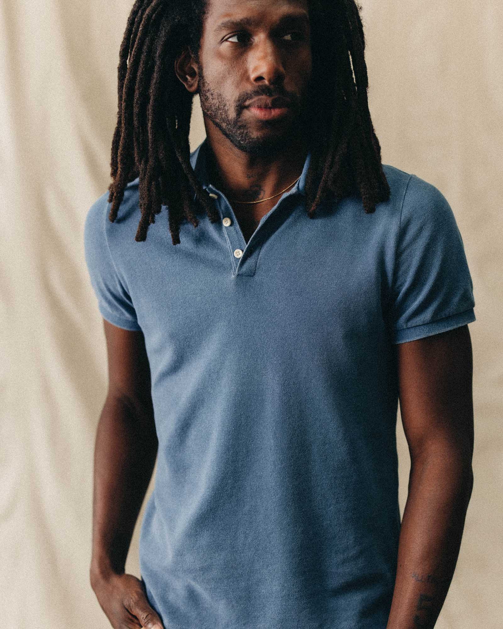 The Pacific Polo in Washed Indigo Pique | Taylor Stitch
