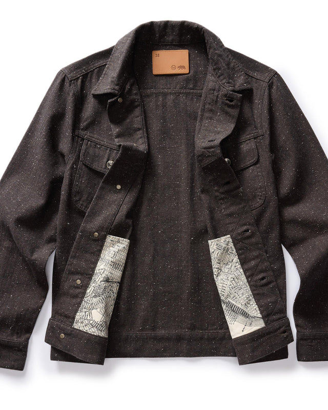 The Long Haul Mens Trucker Jacket in Peat Nep Herringbone | Taylor Stitch