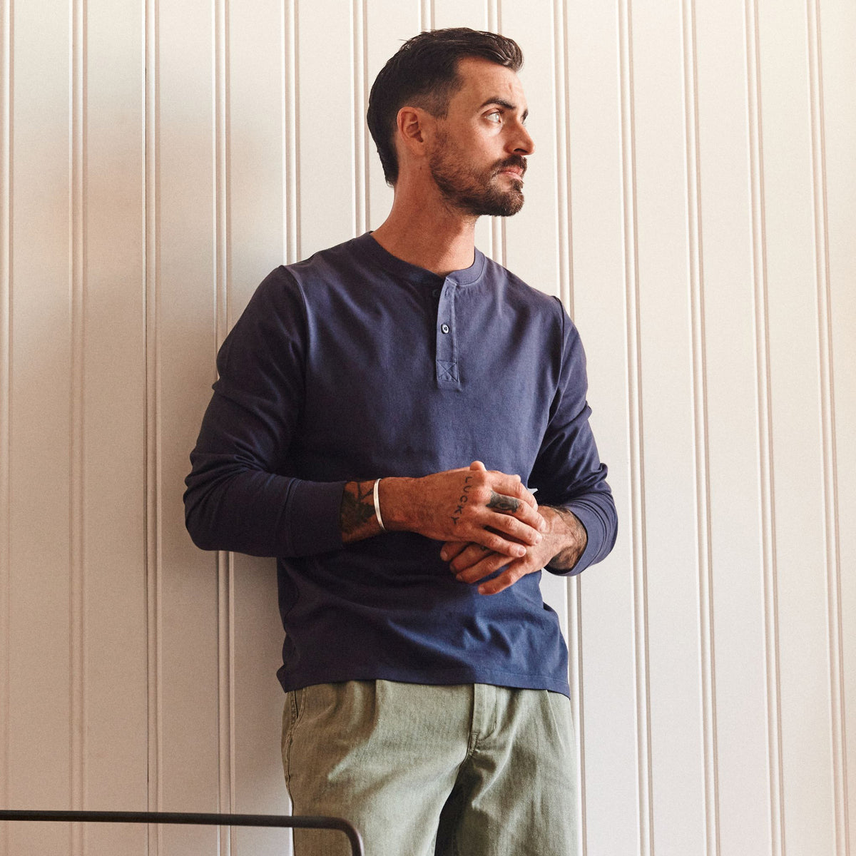 The Organic Cotton Henley in Navy | Taylor Stitch - Classic Men’s Clothing
