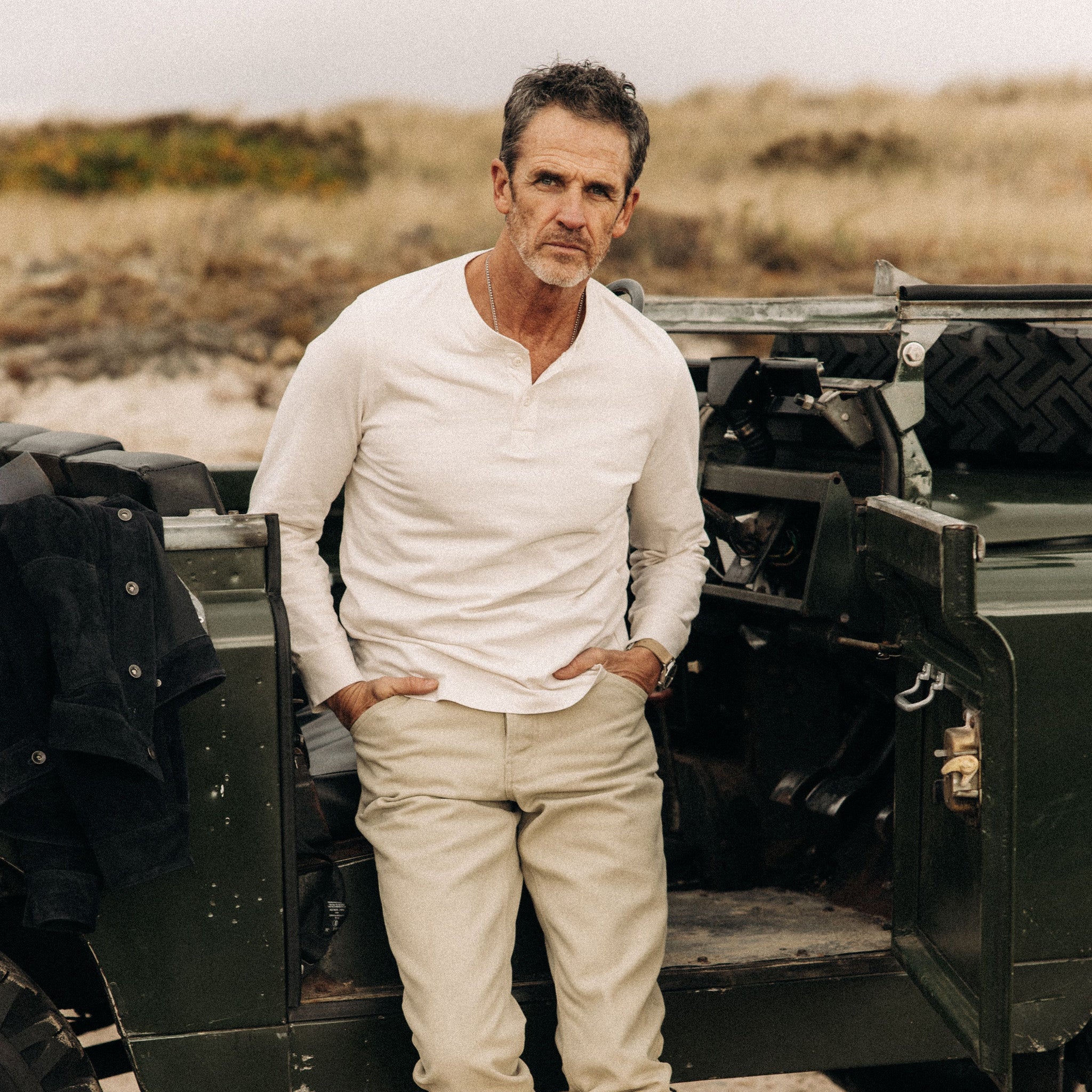 The Organic Cotton Henley in Vintage White | Taylor Stitch