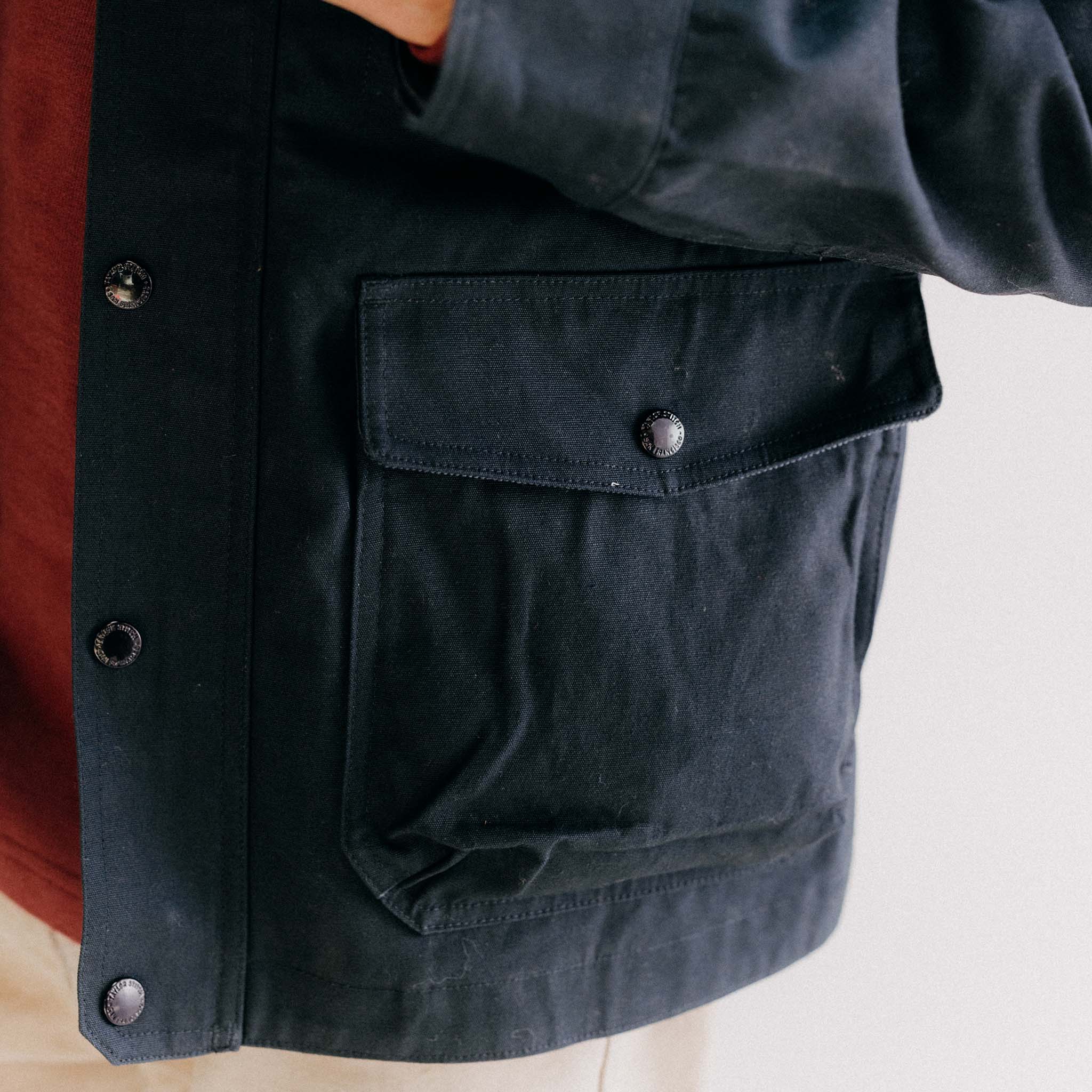 The Pathfinder Jacket in Dark Navy Dry Wax | Taylor Stitch