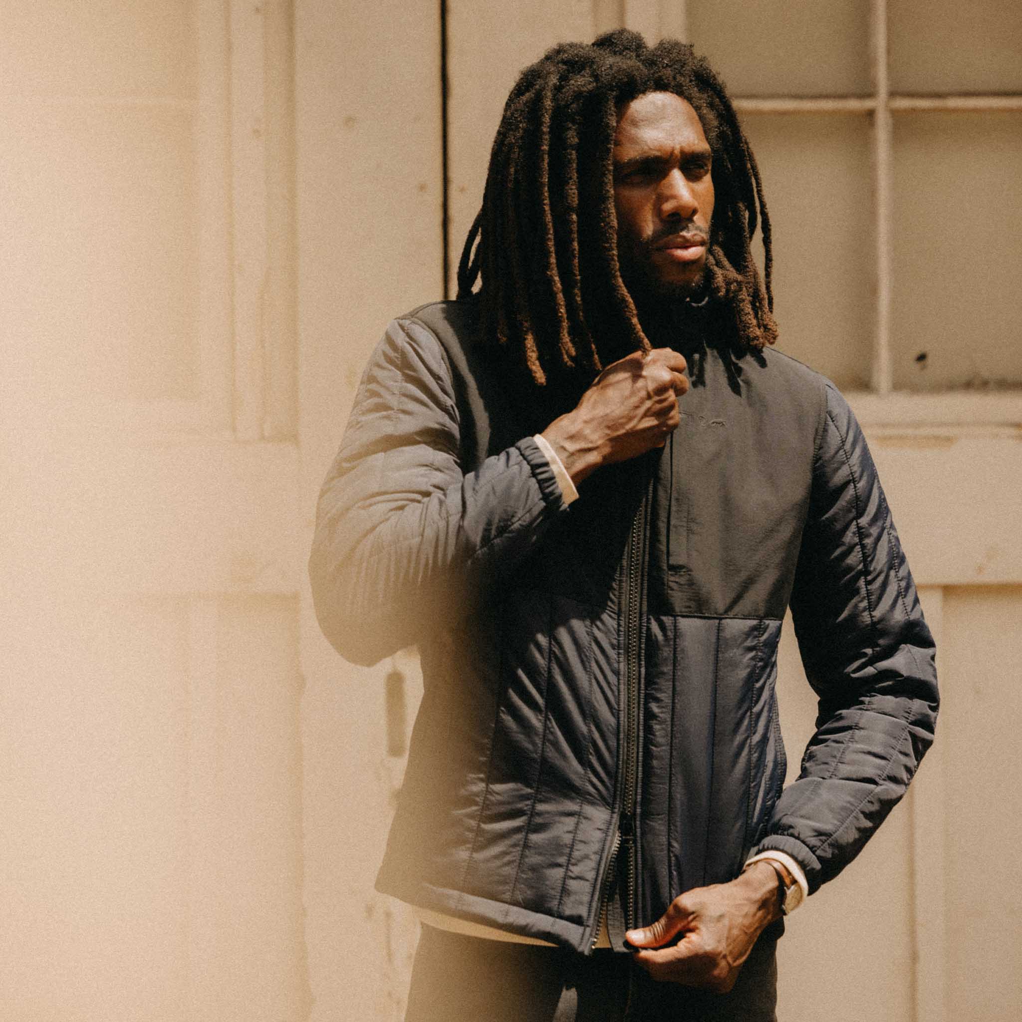The Ember Jacket in Dark Navy Quilted Nylon | Taylor Stitch