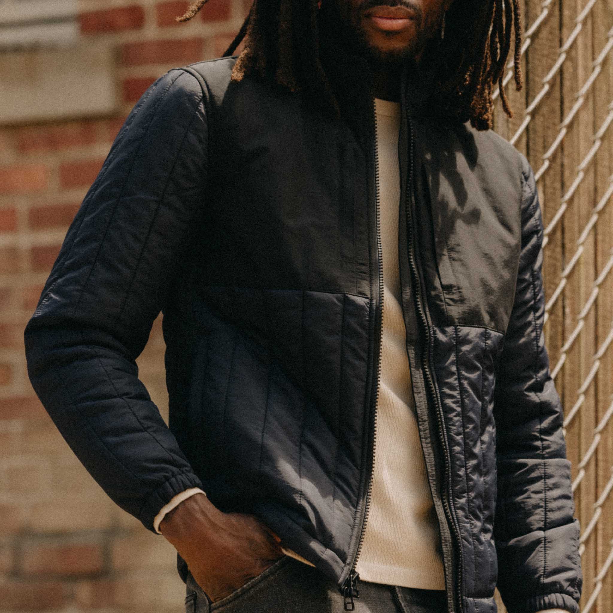 The Ember Jacket in Dark Navy Quilted Nylon | Taylor Stitch