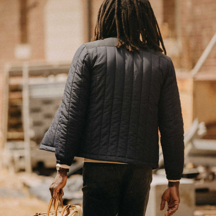 The Ember Jacket in Dark Navy Quilted Nylon | Taylor Stitch