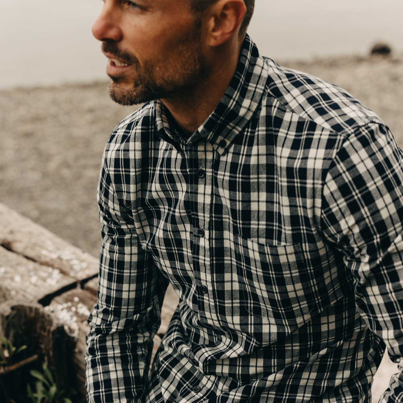 The Jack Button Down Shirt in Rinsed Indigo Plaid | Taylor Stitch