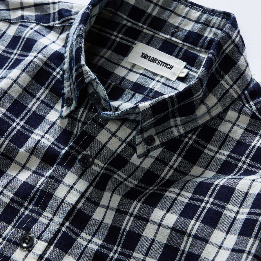 The Jack Button Down Shirt in Rinsed Indigo Plaid | Taylor Stitch