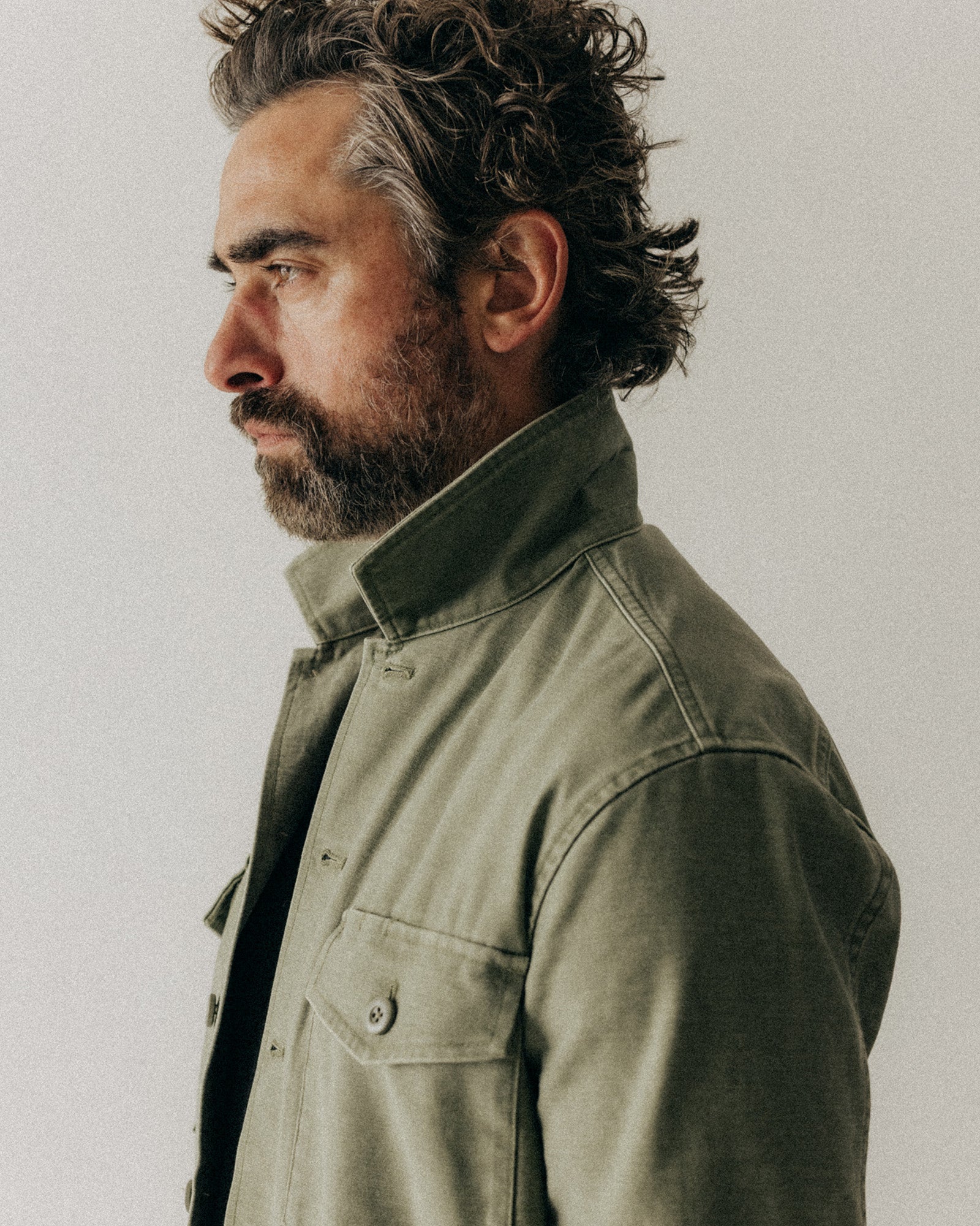The Surplus Shirt in Field Olive Reverse Sateen | Taylor Stitch