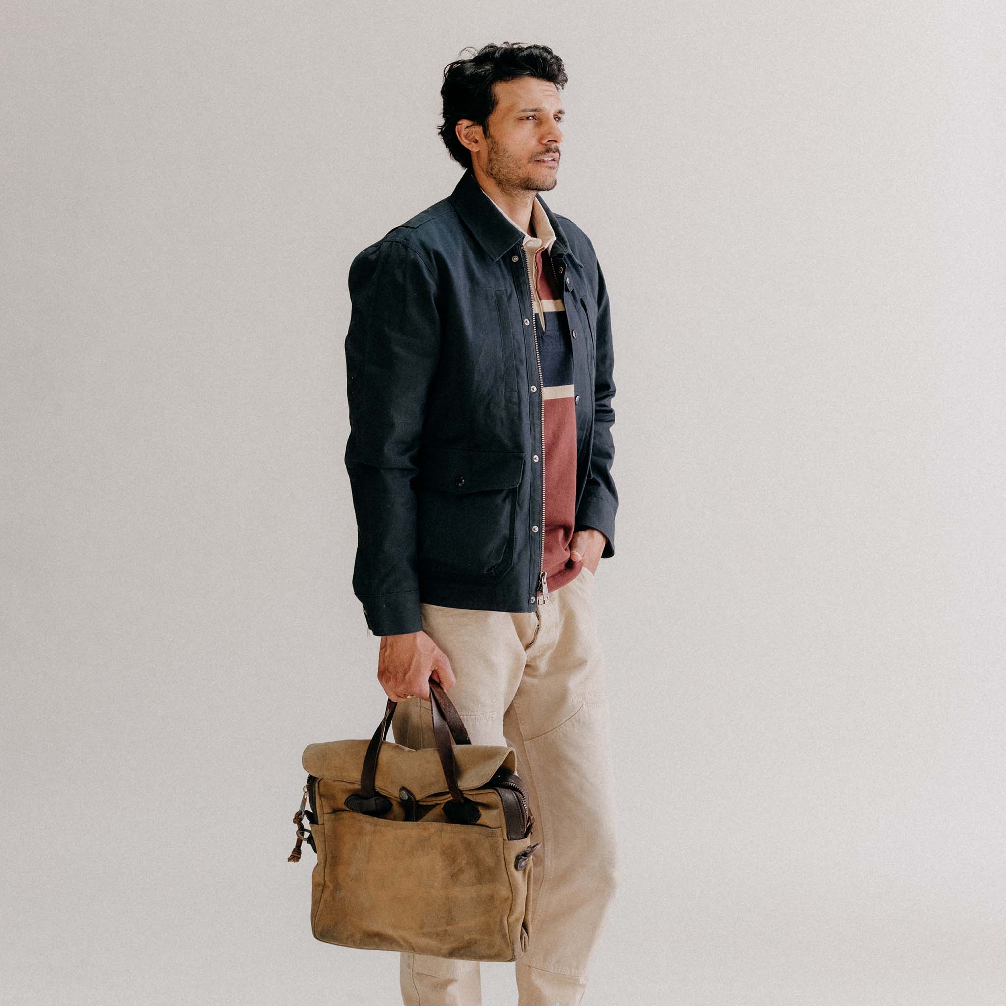 The Pathfinder Jacket in Dark Navy Dry Wax | Taylor Stitch