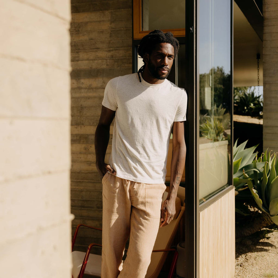 The Cotton Hemp Tee Shirt in Heather Oat | The Erstwhile Collection ...