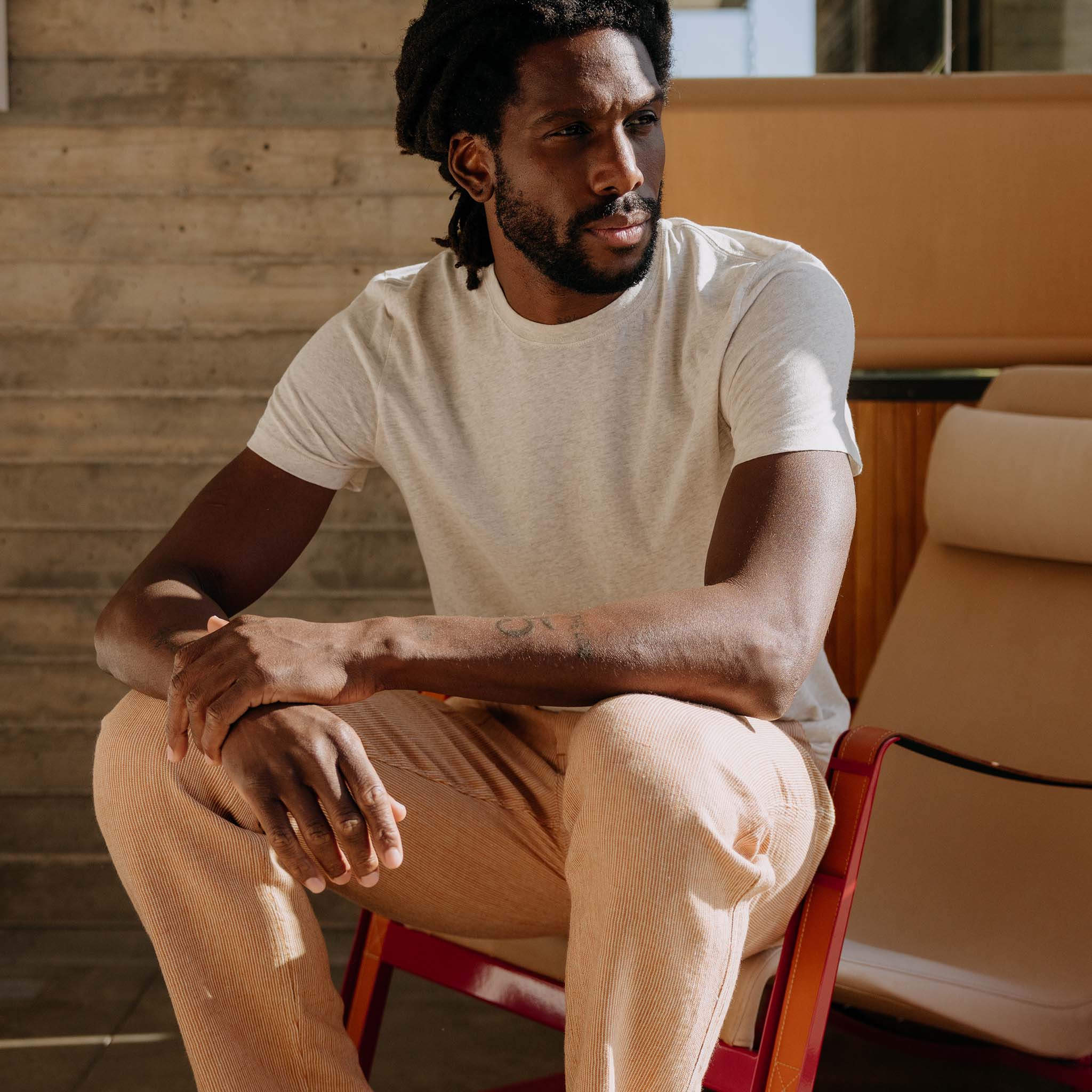 The Cotton Hemp Tee Shirt in Heather Oat | The Erstwhile Collection ...