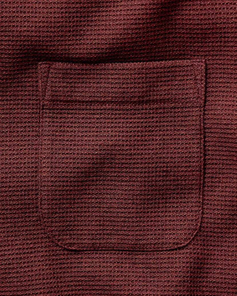 The Jack Mens Button Down Shirt in Burgundy Waffle | Taylor Stitch