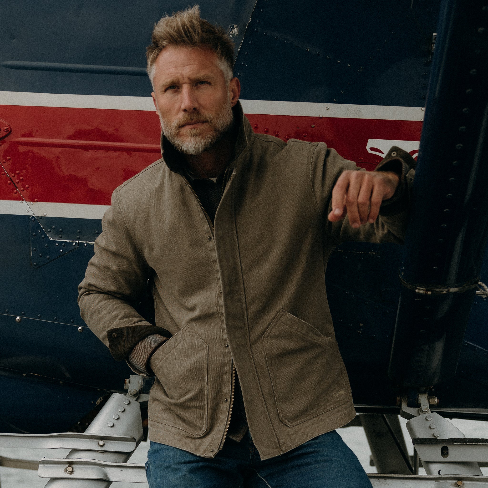 The Workhorse Jacket in Stone Chipped Canvas | Taylor Stitch