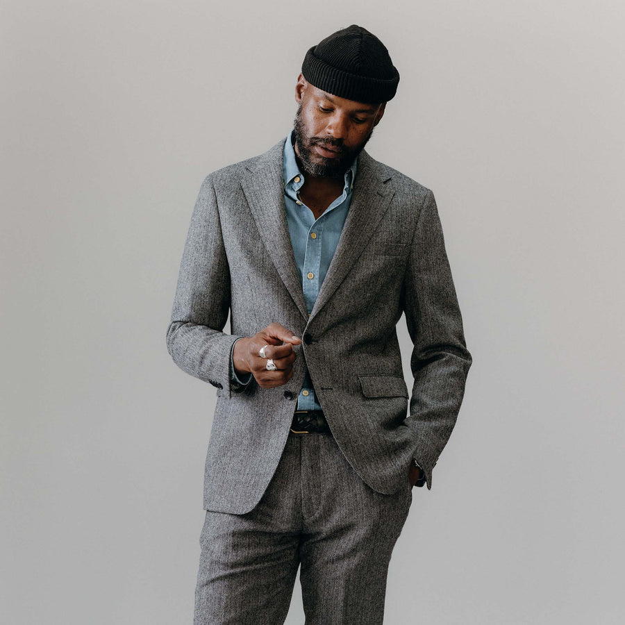The Stevens Sportcoat in Slate Herringbone Wool | Taylor Stitch