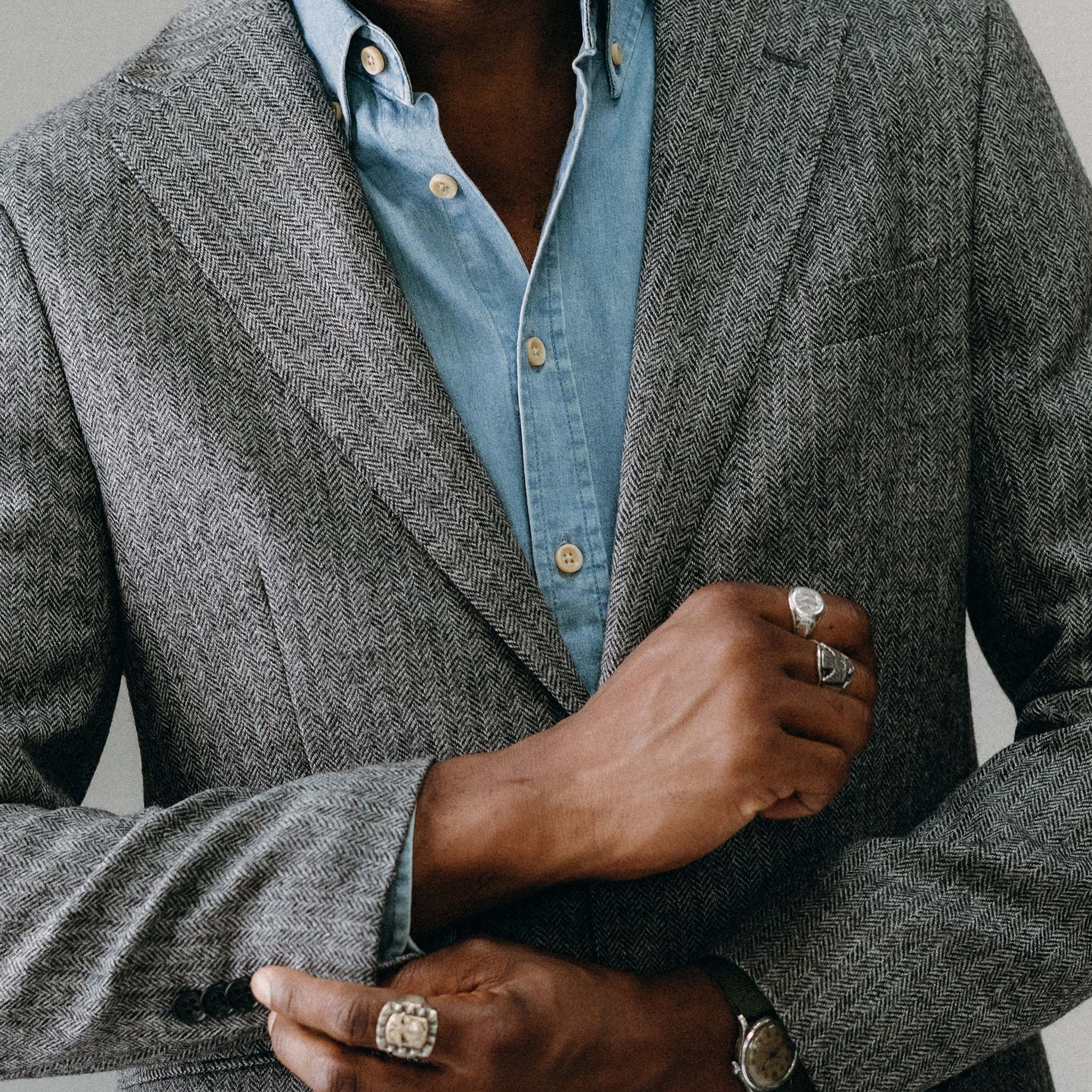 The Stevens Sportcoat in Slate Herringbone Wool | Taylor Stitch