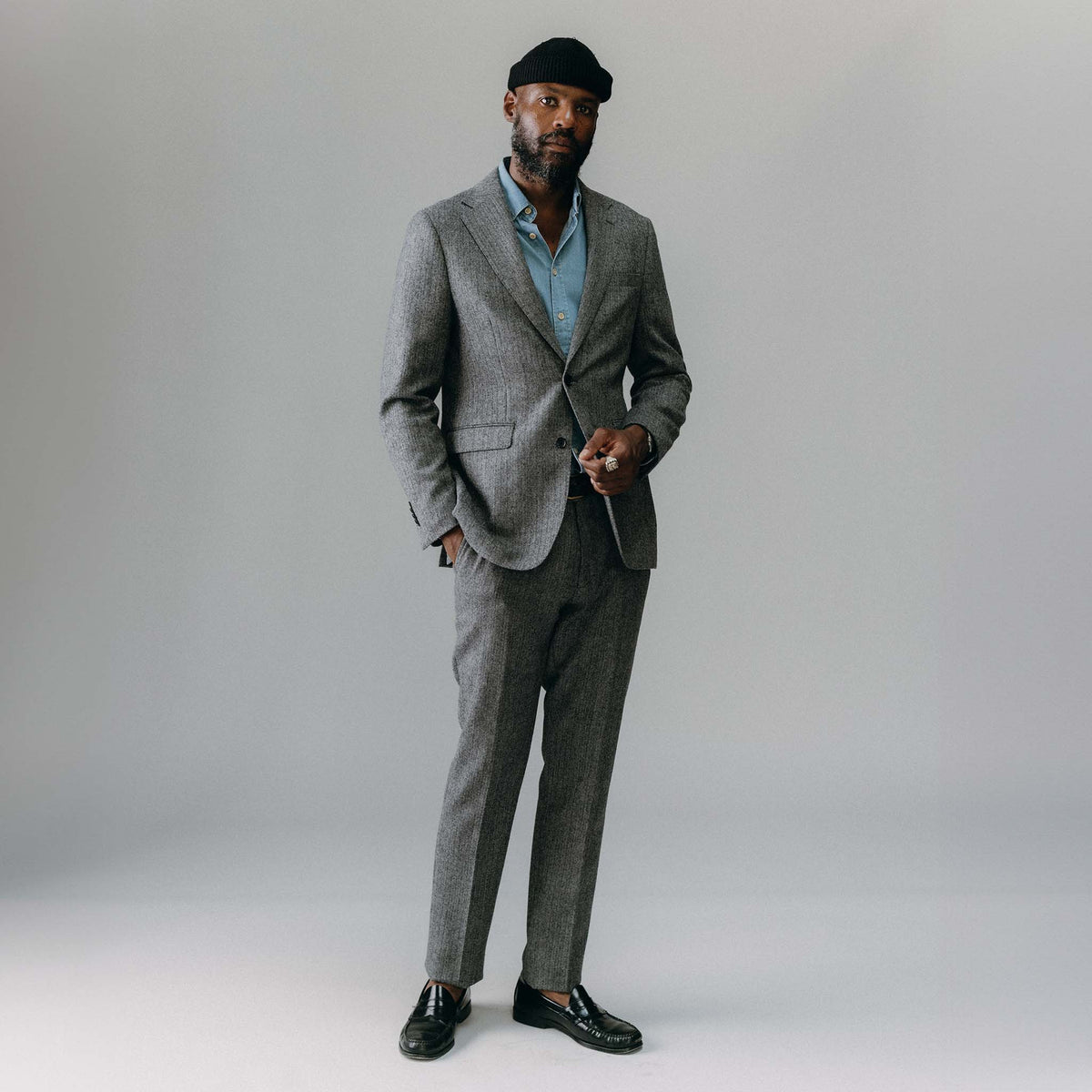The Stevens Sportcoat in Slate Herringbone Wool | Taylor Stitch