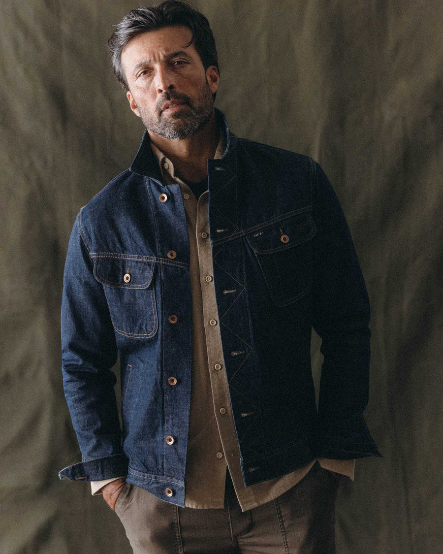 The Long Haul Jacket in Rinsed Organic Selvedge | Taylor Stitch