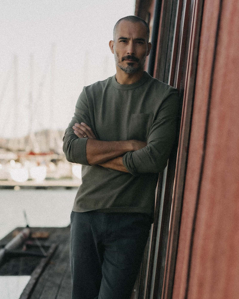 The Long Sleeve Shop Tee in Army Twist | Taylor Stitch