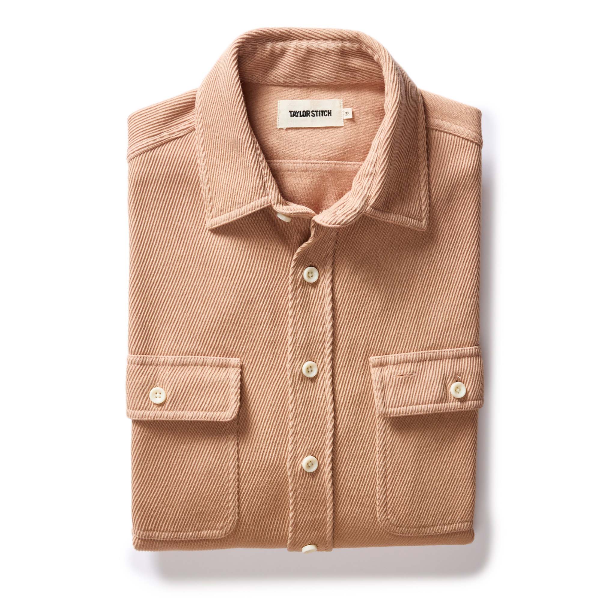 The Ledge Flannel Shirt in Dusty Coral Twill | Taylor Stitch