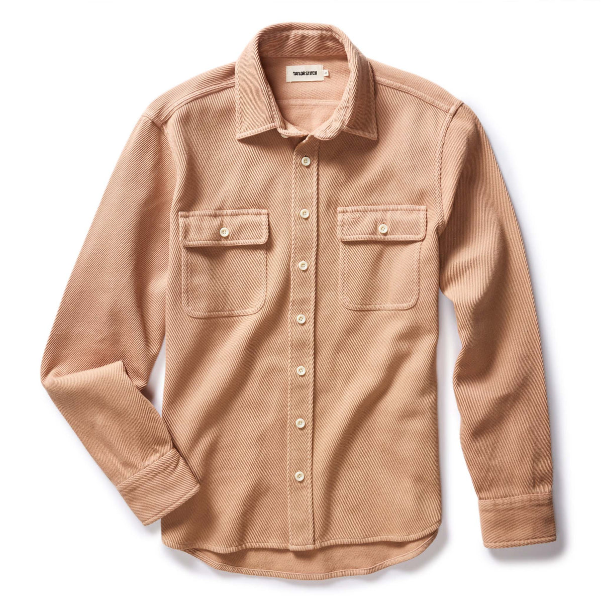 The Ledge Flannel Shirt in Dusty Coral Twill | Taylor Stitch