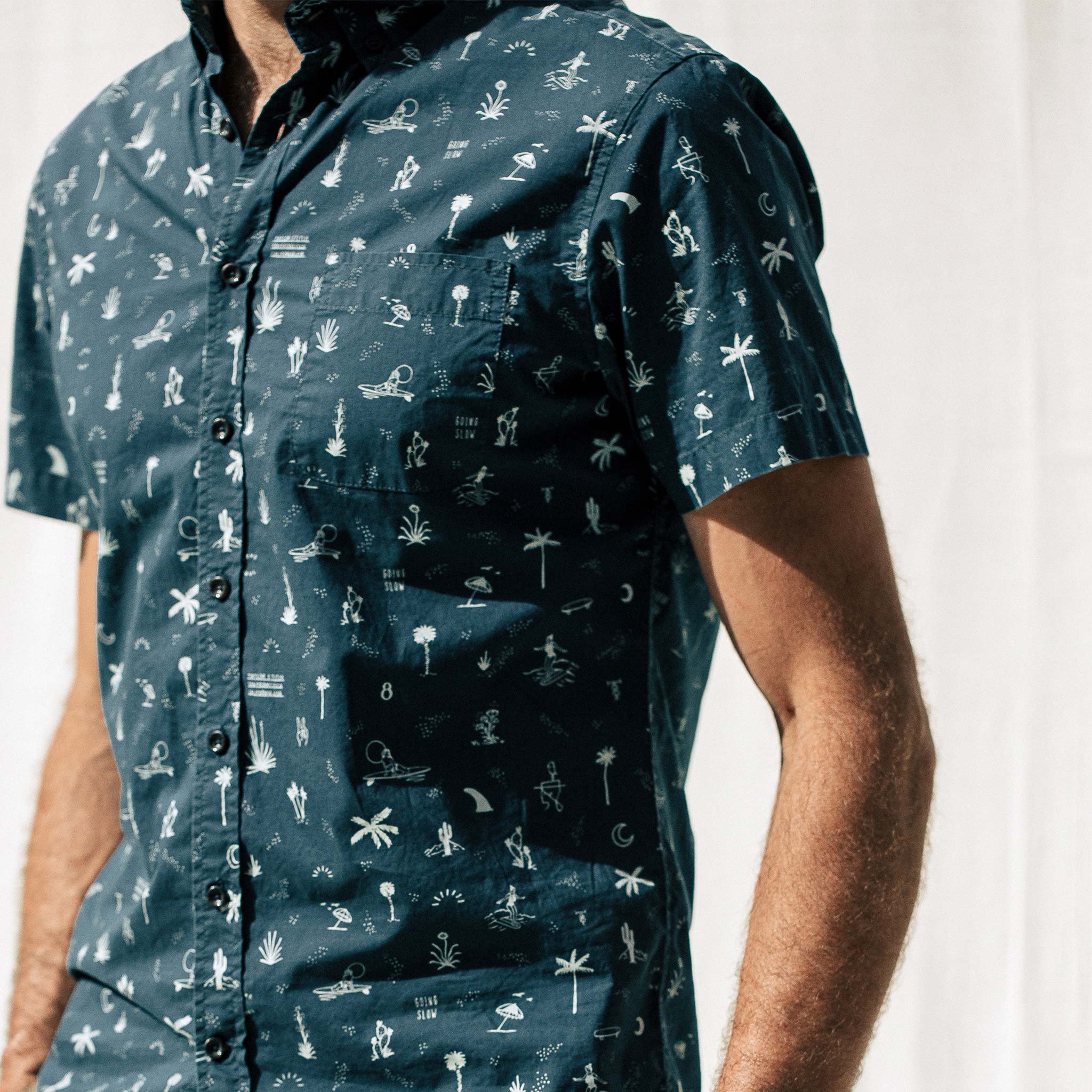 The Short Sleeve Jack in Navy Aloha | Taylor Stitch