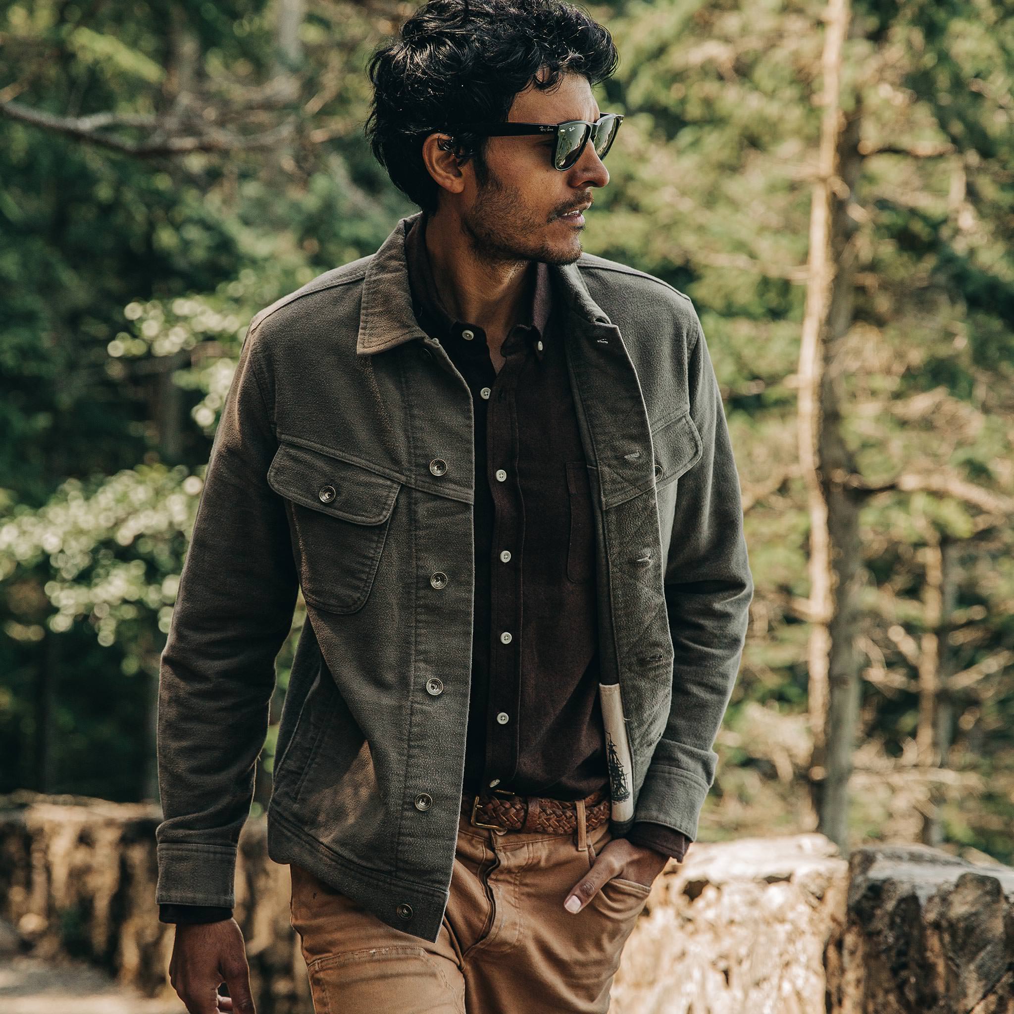 The Long Haul Jacket in Moss Brushed Reverse Sateen | Taylor Stitch