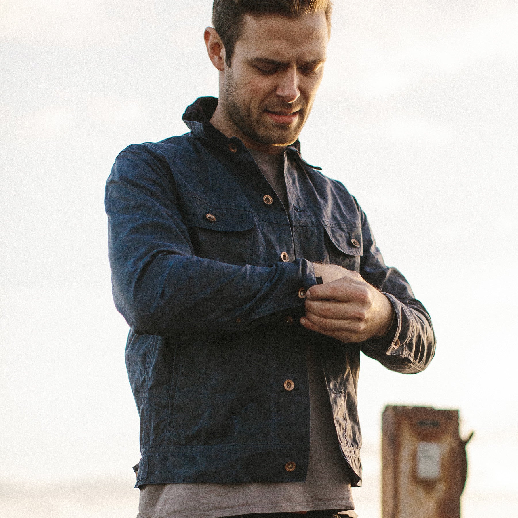 The Long Haul Jacket in Navy Waxed Canvas | Taylor Stitch