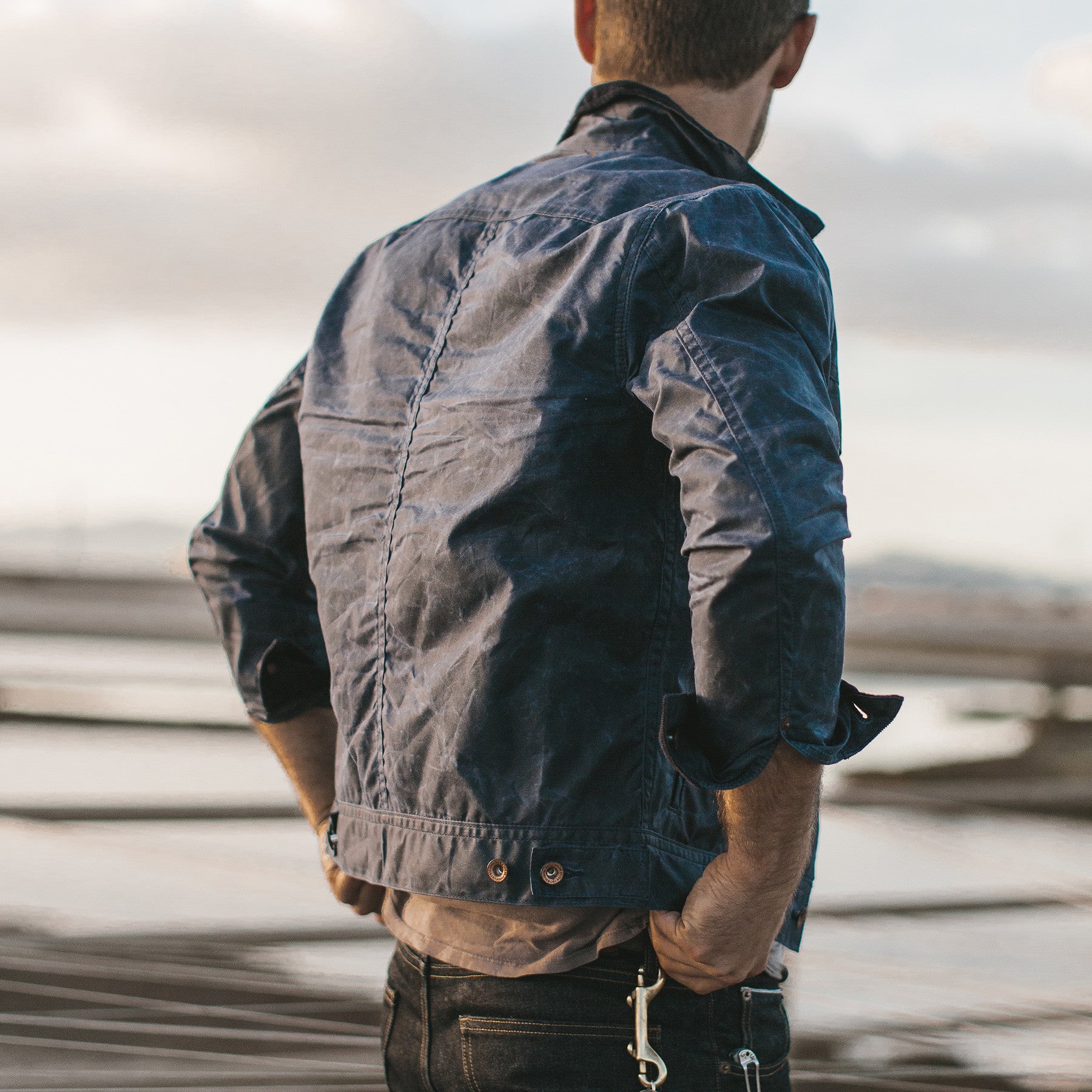 The Long Haul Jacket in Navy Waxed Canvas | Taylor Stitch